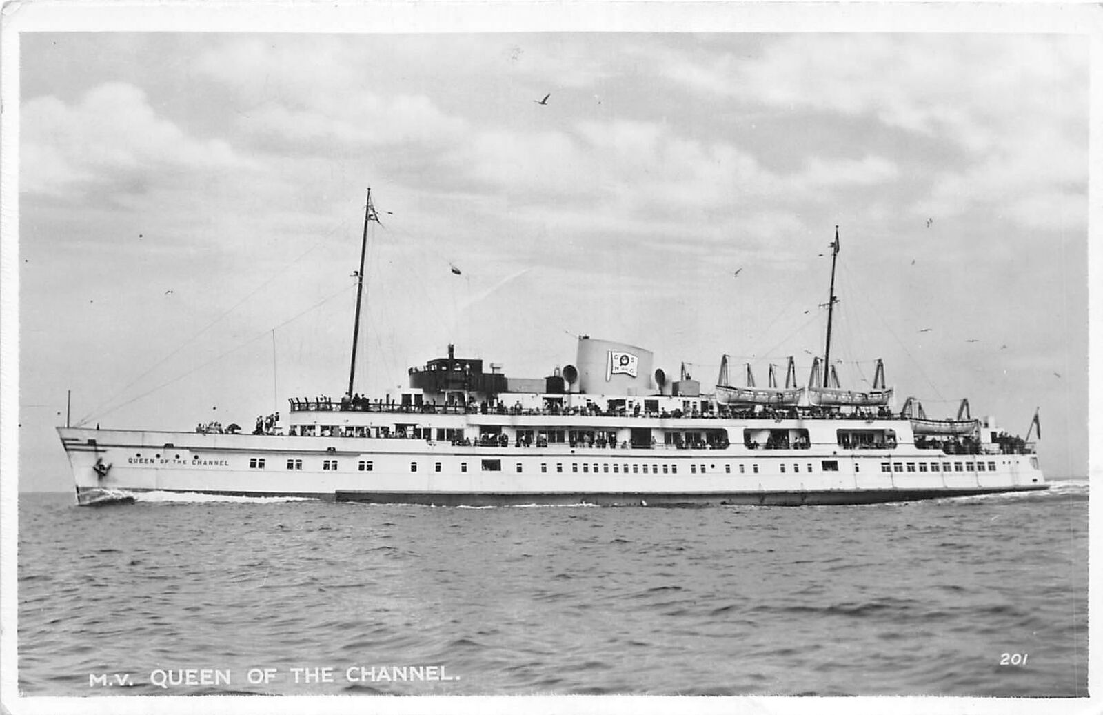 lot 22 ship m v the queen of the channel real photo uk cruise liner ...