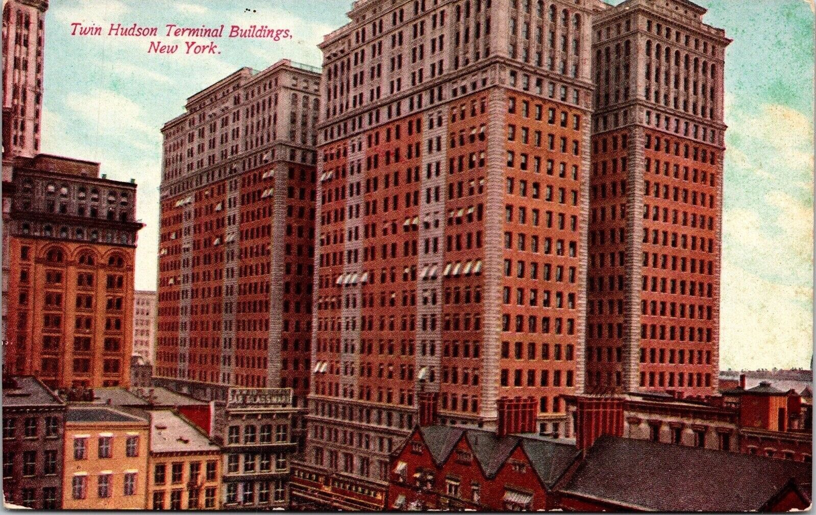 Twin Hudson Terminal Buildings Downtown New York City New York DB ...