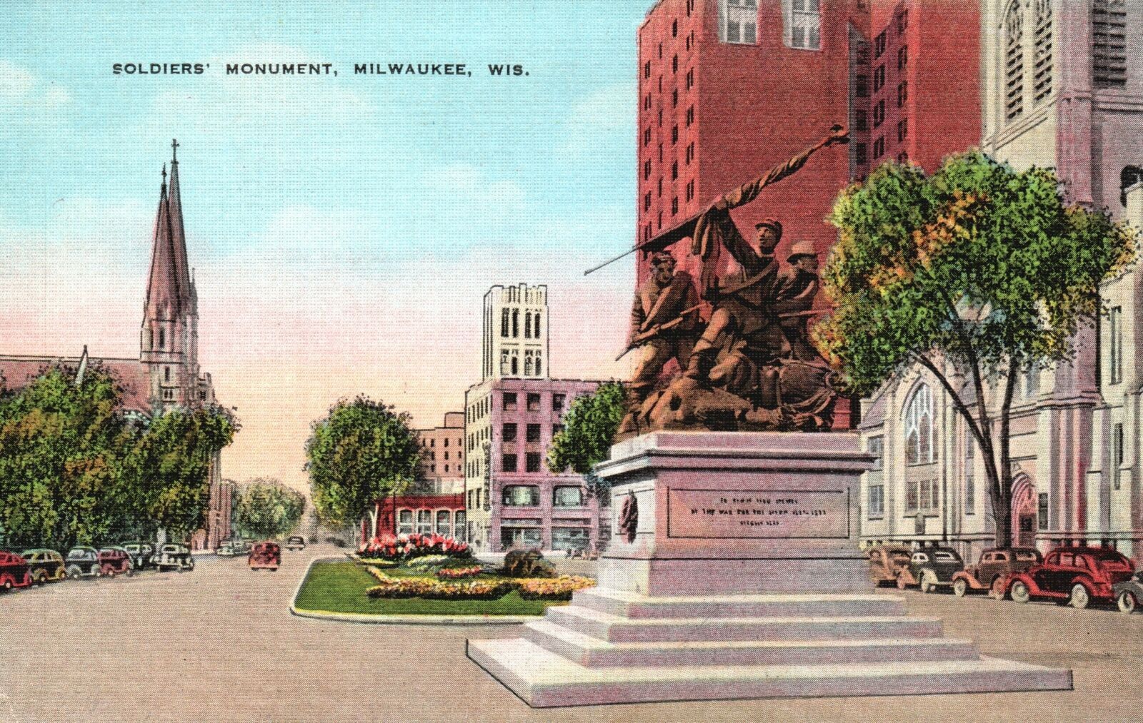 Vintage Postcard 1930's Soldiers' Monument Building Milwaukee Wisconsin ...