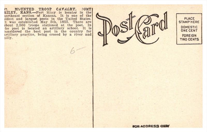 WWI Fort Riley KS Mounted Troop Cavalry | Topics - Militaria - Other ...