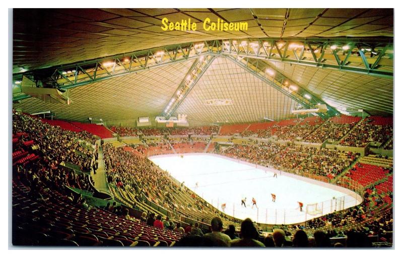 Seattle Coliseum, Home of the Seattle Totems Hockey Team Postcard ...