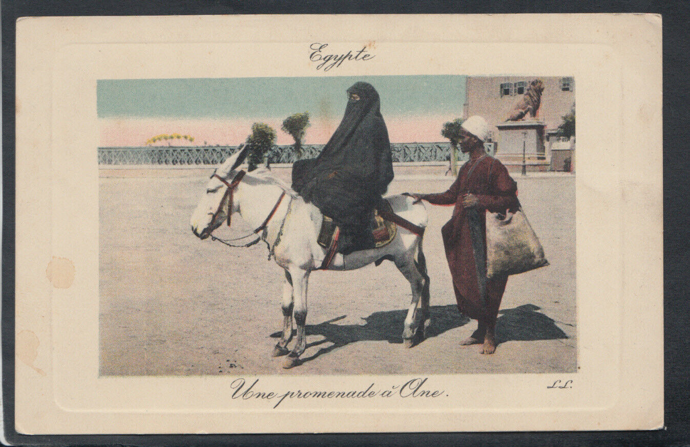 Egypt Postcard - Une Promenade a'Dne - Egyptian Donkey Carrier T9932 ...