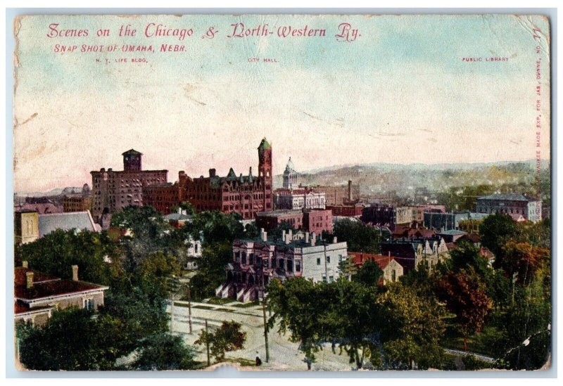 c1910 Scenes On The Chicago North Western Ry City Hall Omaha Nebraska ...
