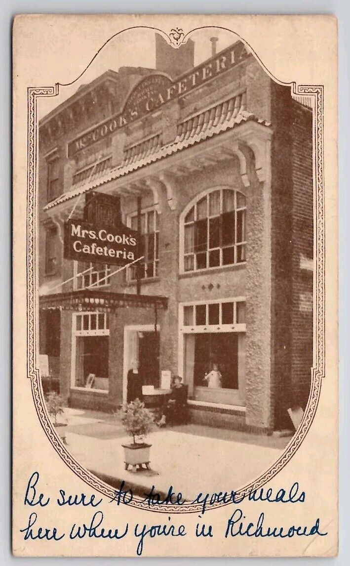 Richmond VA Mrs Cooks Cafeteria Restaurant Virginia Postcard E47 ...
