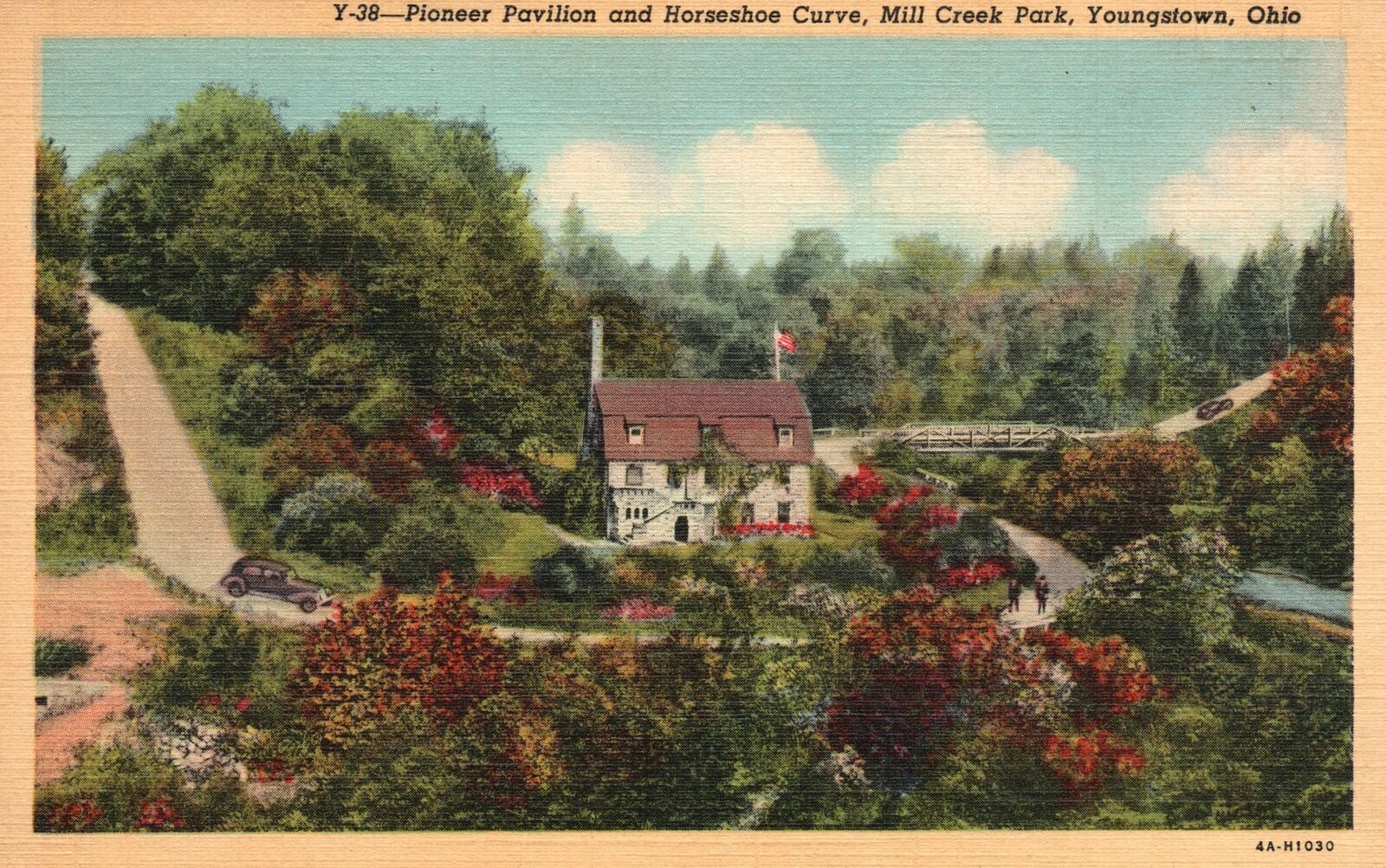 Vintage Postcard 1920's Pavilion Horseshoe Curve Mill Creek Park ...