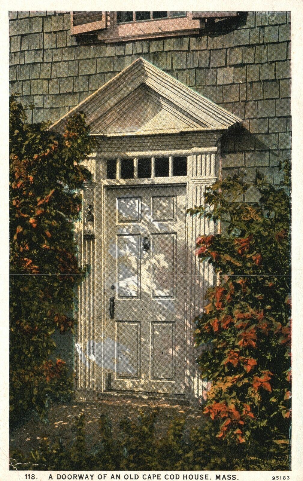 Vintage Postcard 1927 A Doorway Of An Old Cape Cod House Mass ...