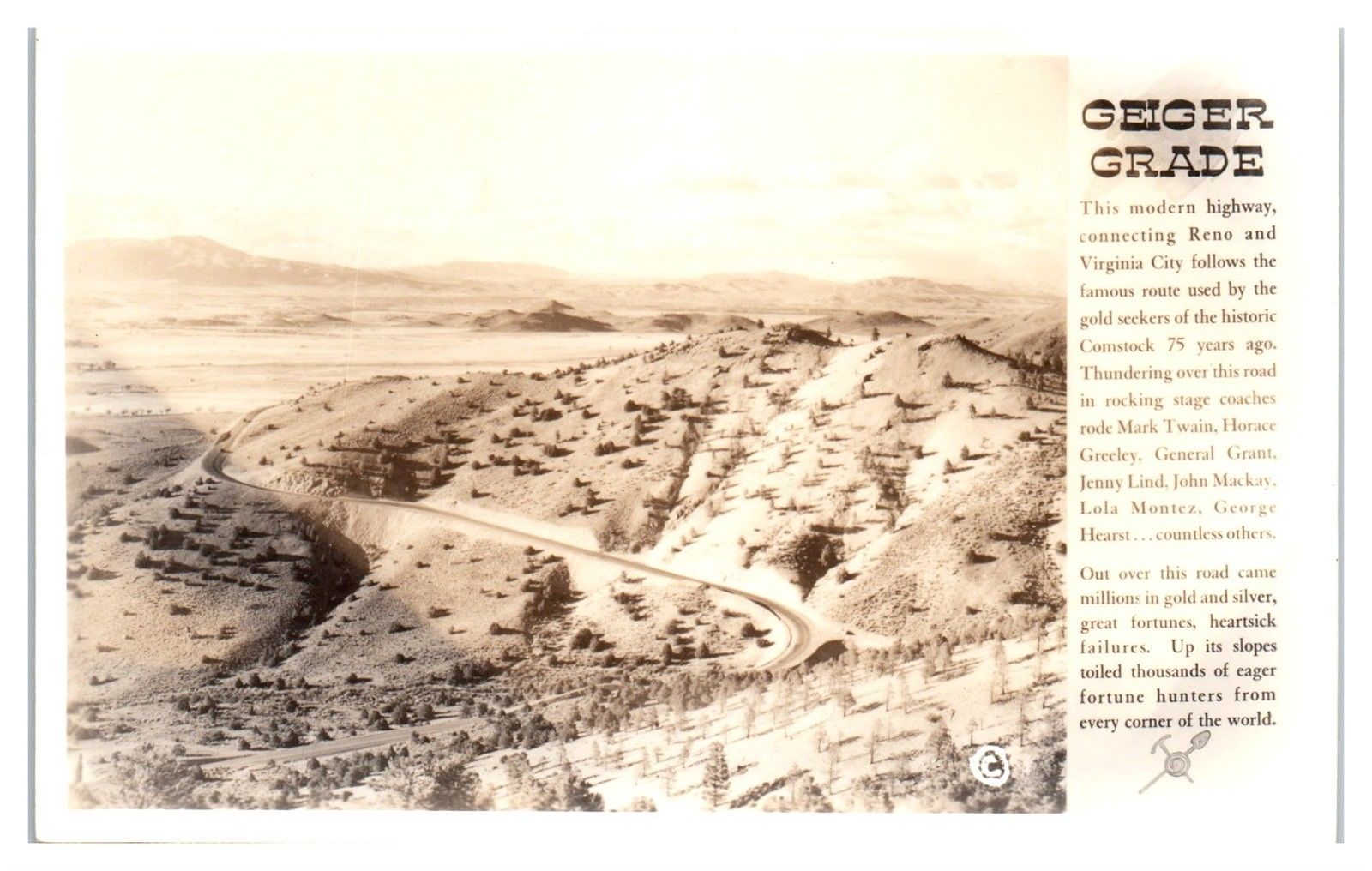 RPPC Geiger Grade Highway, NV Real Photo Postcard | United States ...