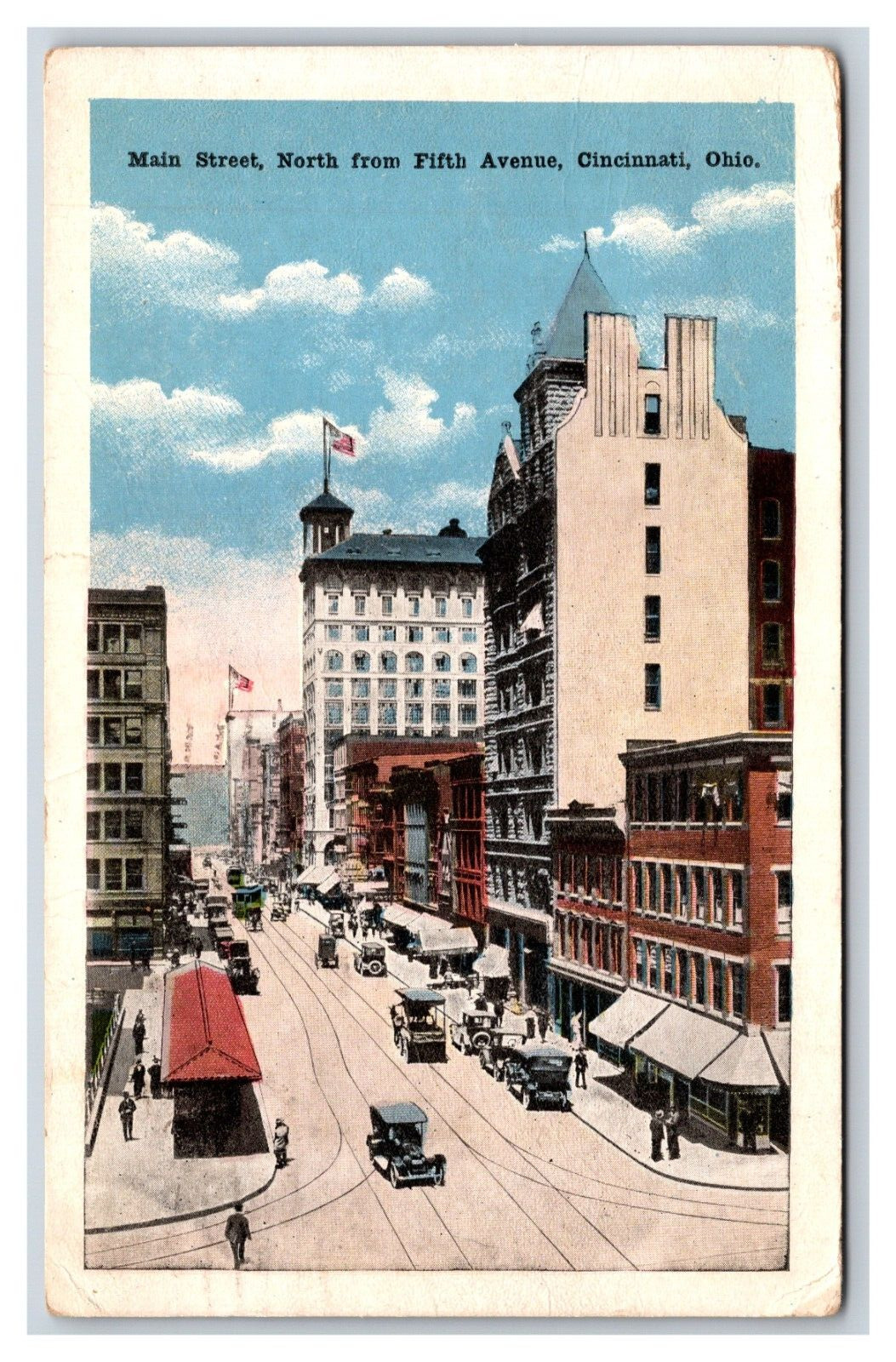 Main Street View North From Fifth Ave Cincinnati Ohio OH WB Postcard ...