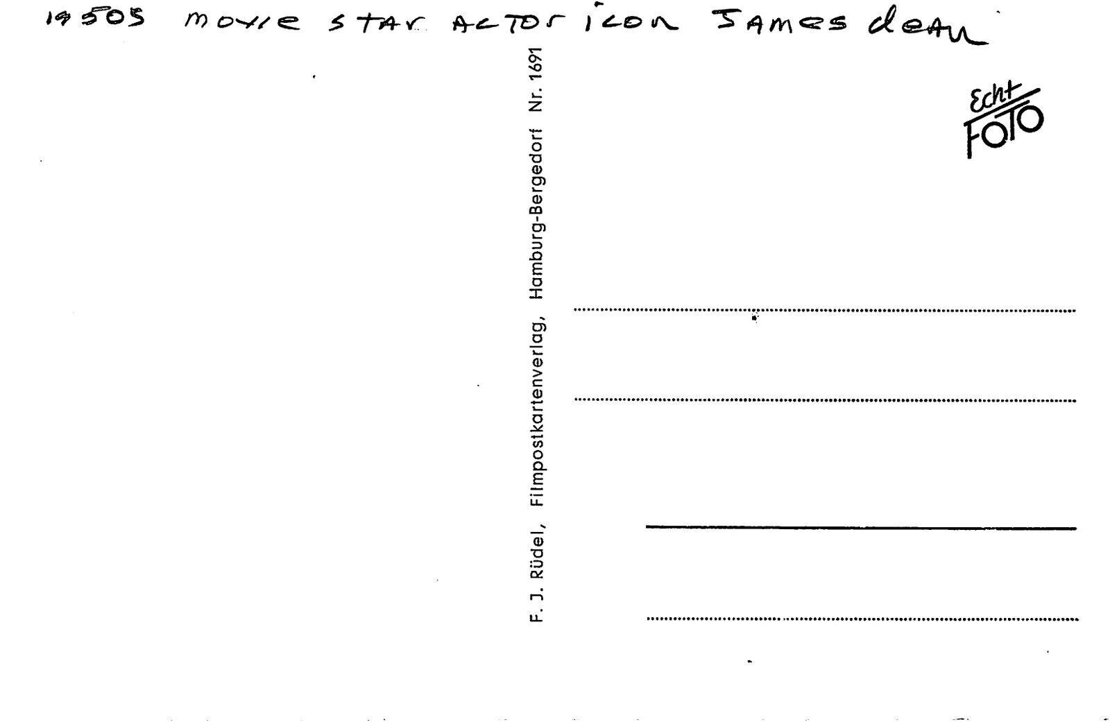 1950s Movie Star Actor Icon James Dean Postcard 24-9939 | Other ...