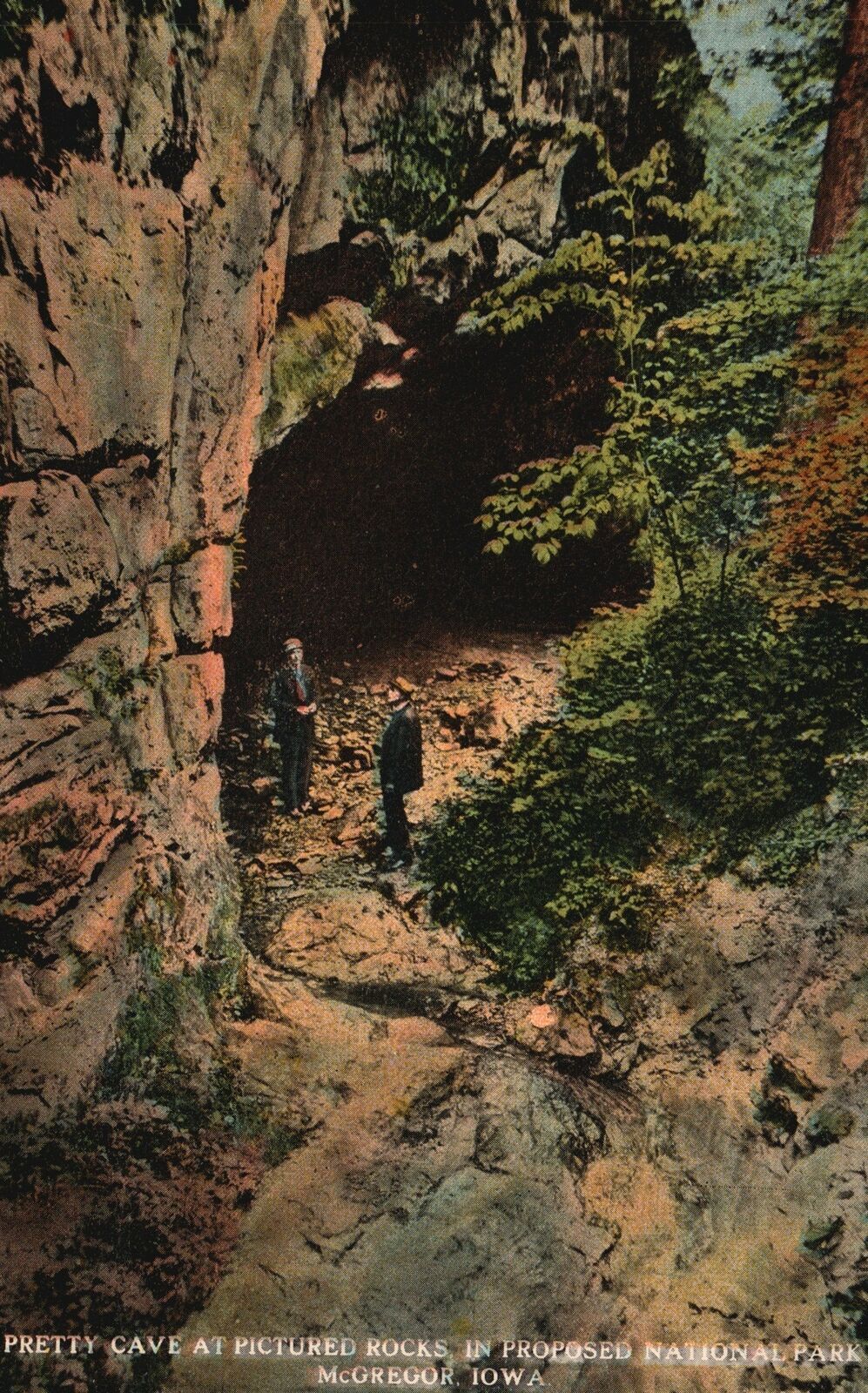 Vintage Postcard 1910's Cave at Pictured Rocks National Park McGregor ...