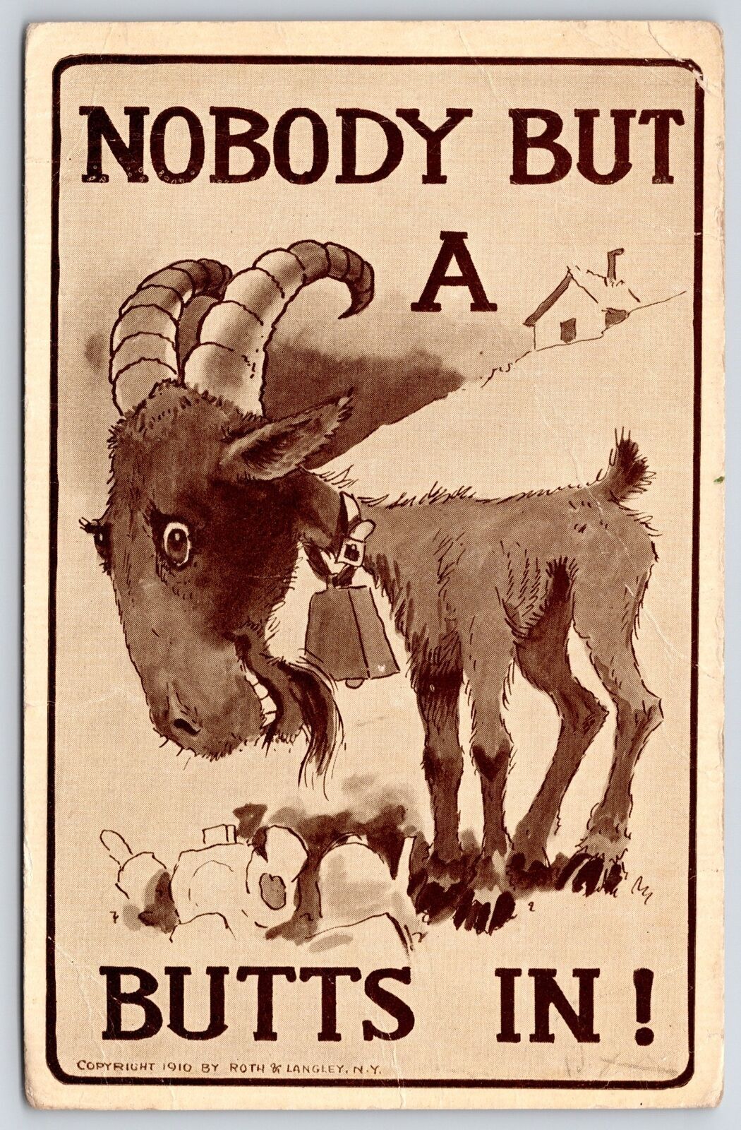 Nobody But A Goat Butts Inn Comic Animal Souvenir Card Postcard | Other ...