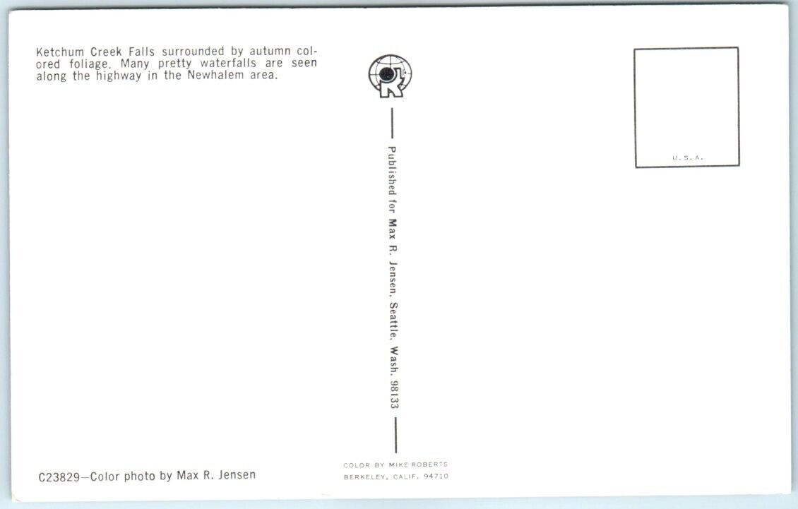 Postcard - Ketchum Creek Falls surrounded by autumn colored foliage ...