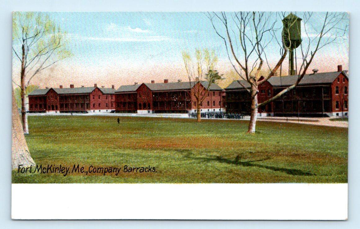 FORT McKINLEY, Maine ME ~ COMPANY BARRACKS Military c1900s UDB Postcard ...