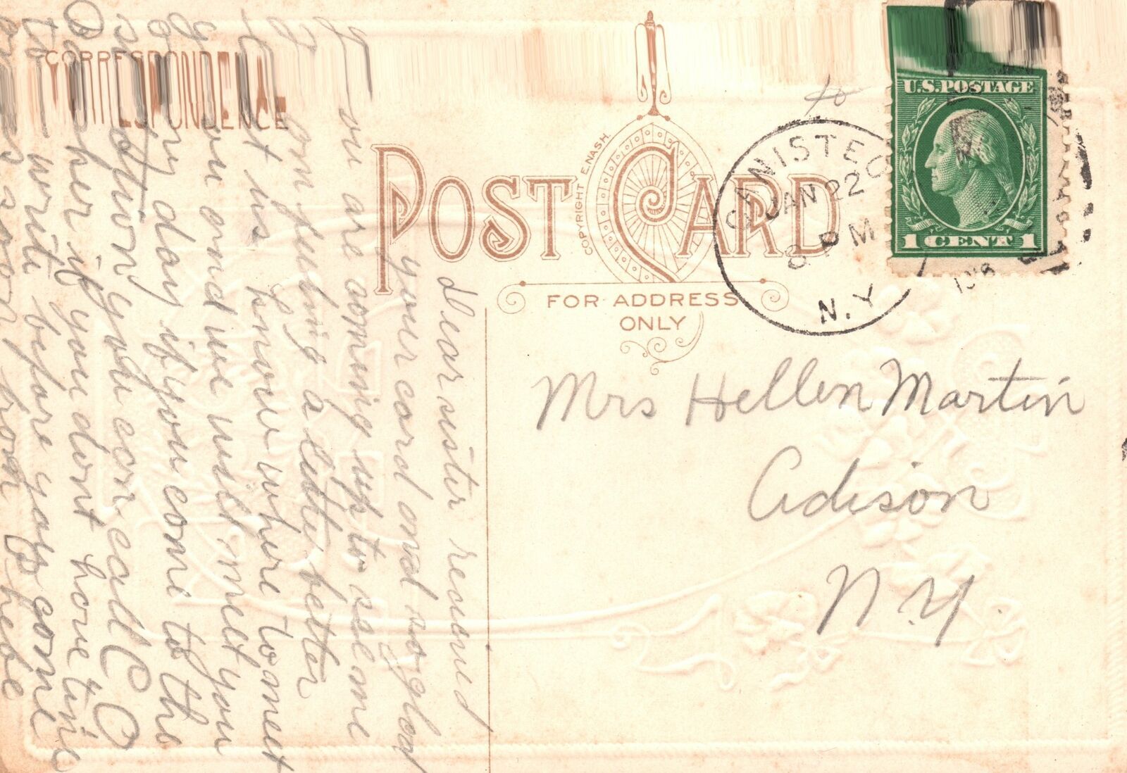 Vintage Postcard 1916 This For Hand-Shake Word About Welfare & Wish ...