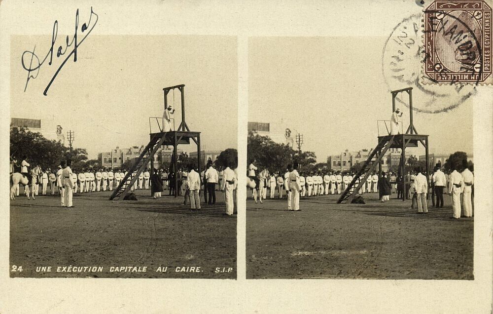 egypt, DENSHAWAI Incident, Public Execution Hanging (1906) RPPC ...