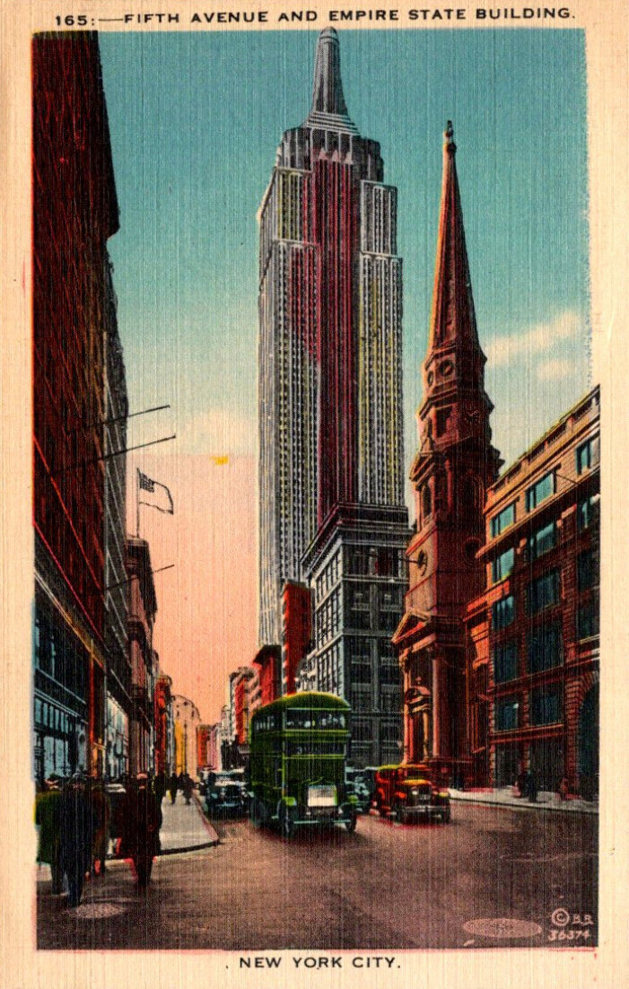 New York City Fifth Avenue and Empire State Building 1944 | United ...