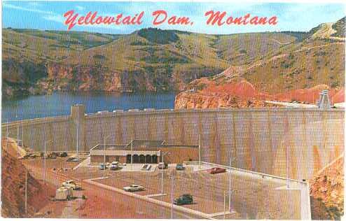 Yellowtail Dam & Visitor Center, Big Horn Canyon, Montana MT, Chrome ...