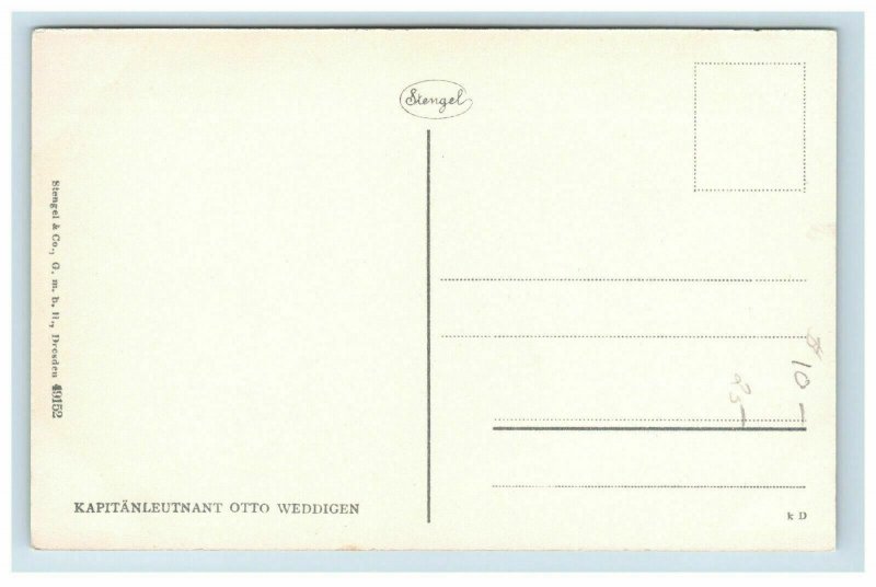 Otto Weddigen WWI German U Boat Commander Postcard Drawing Art | Europe ...