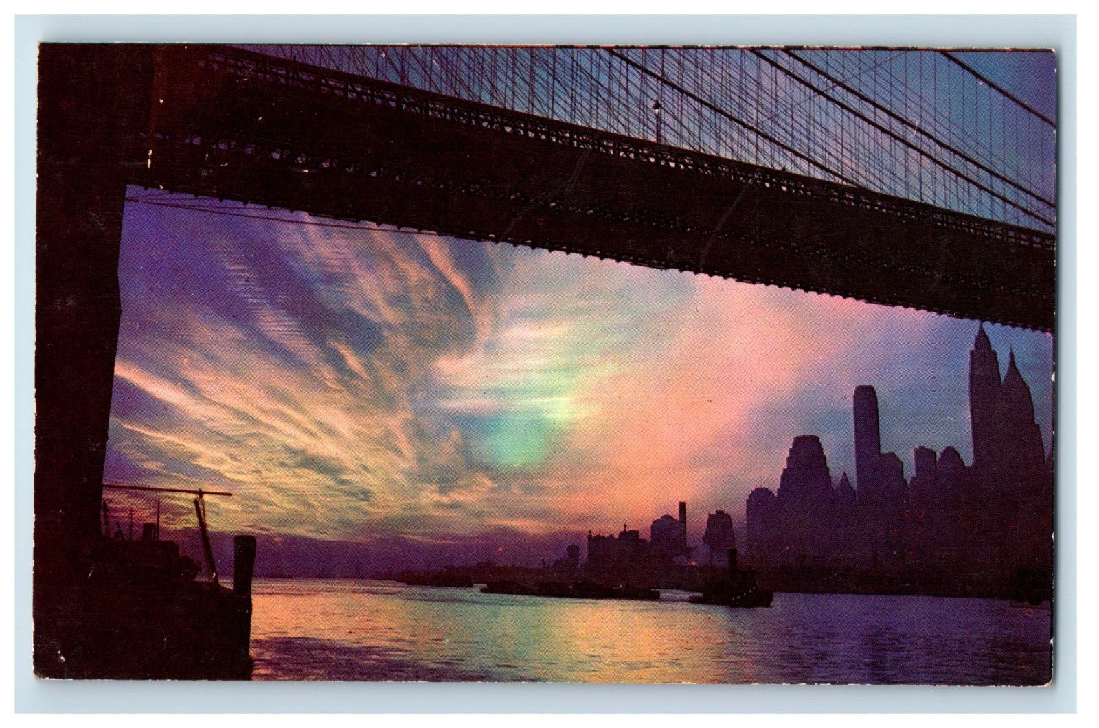 Vintage Sunrist Bridge Downtown New York City New York. Postcard P145E ...