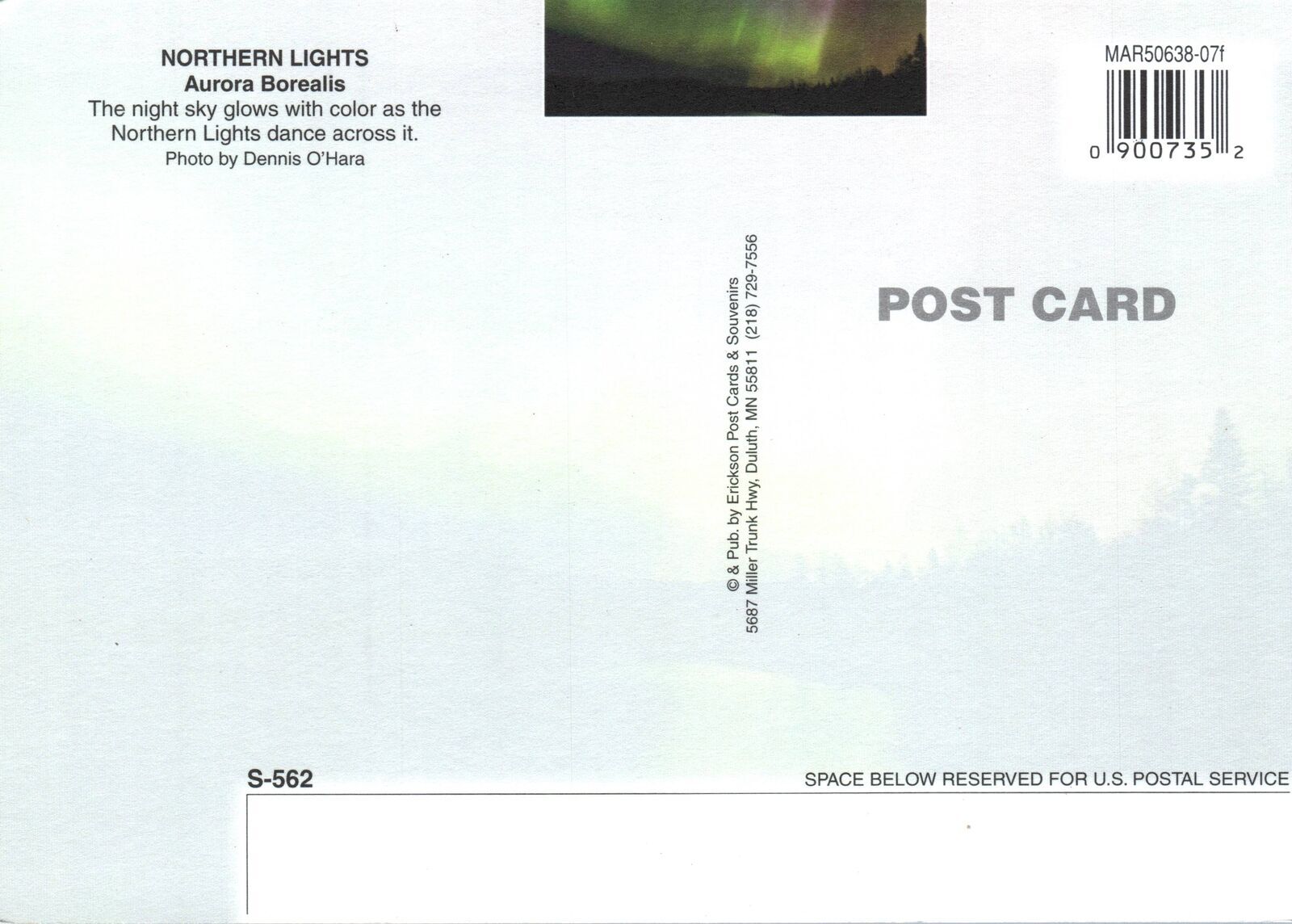 Vintage Postcard Continental Size Aurora Borealis Northern Lights Type ...