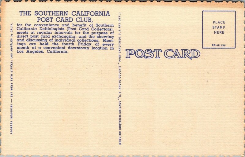 Vtg Southern California CA Postcard Club Large Letter Greetings 1940s ...