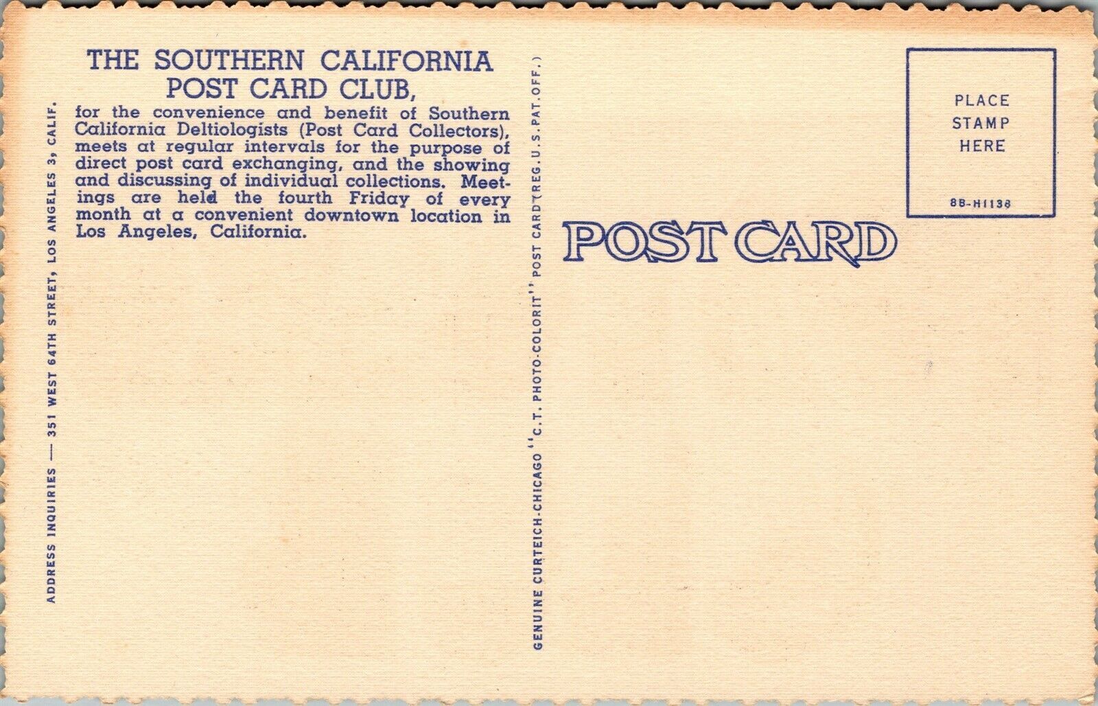 Vtg Southern California CA Postcard Club Large Letter Greetings 1940s ...