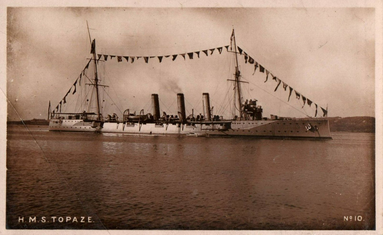 RPPC Photo WWI British Royal Navy HMS Topaze Battleship | Other ...