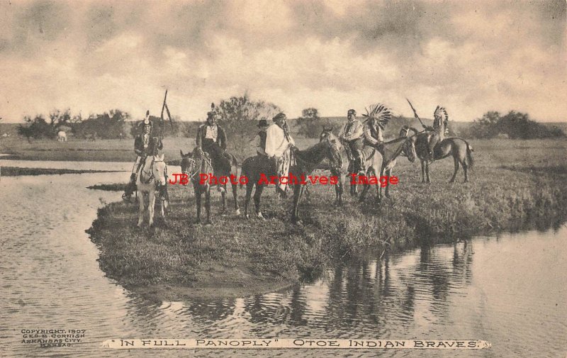 343815-Native American Otoe Indian Braves on Horses,George Cornish by ...