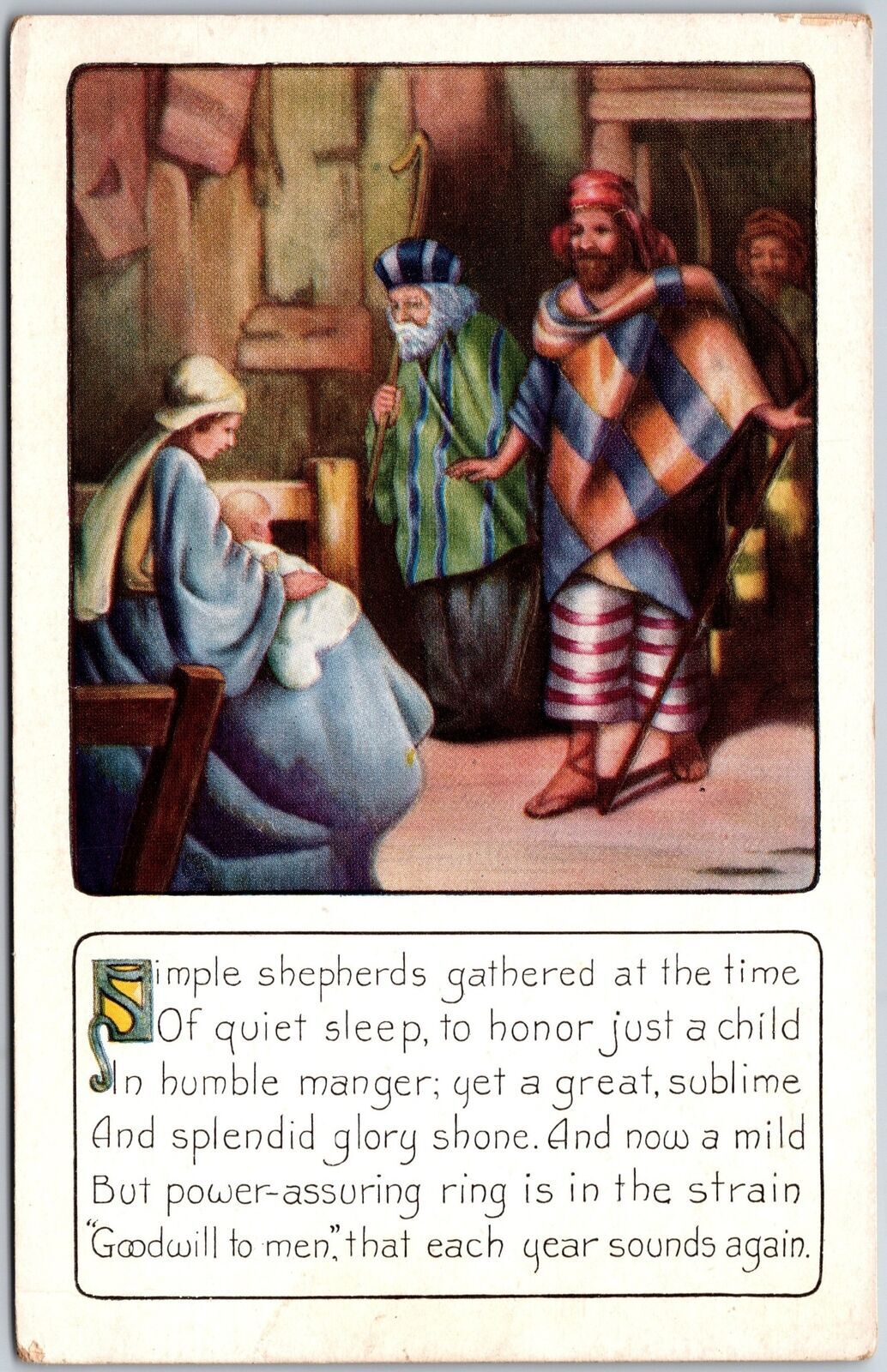 Simple Shepherds Gathered At The Time Of Quiet Sleep To Honor A Child ...