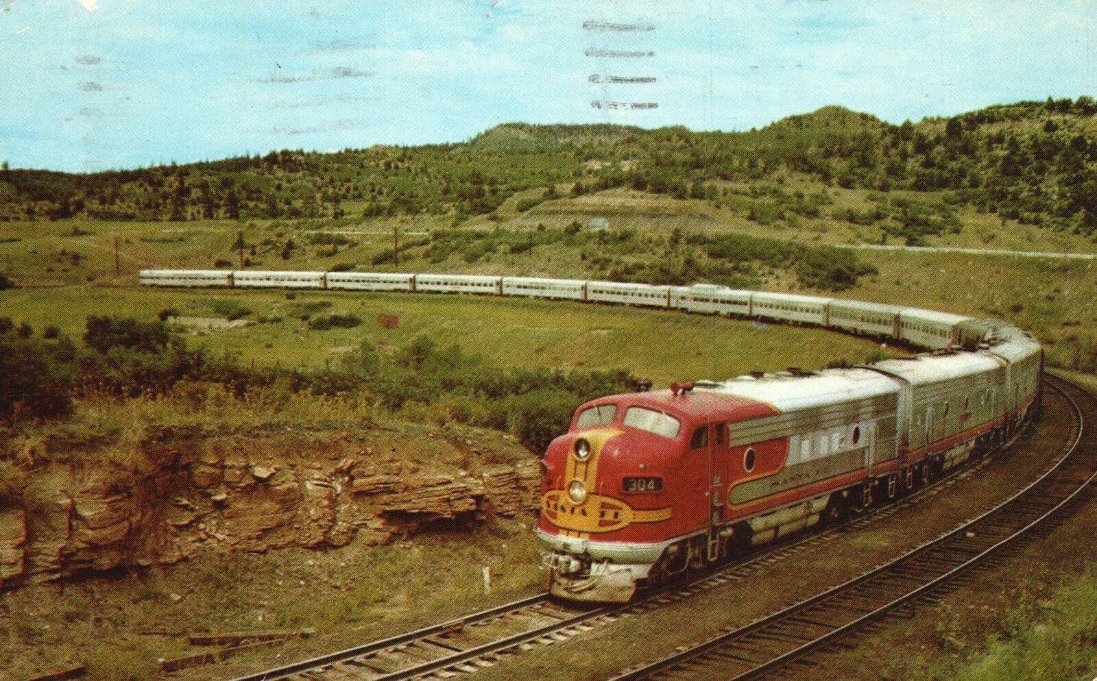 Vintage Postcard 1958 The Famous Santa Fe Streamlined Fleet Train ...
