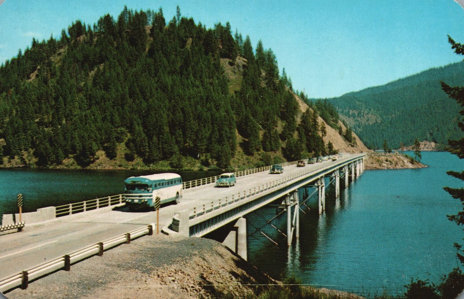 Vintage Postcard Blue Bay Ridge Lake Coeur D' Alene Impressive Span ...