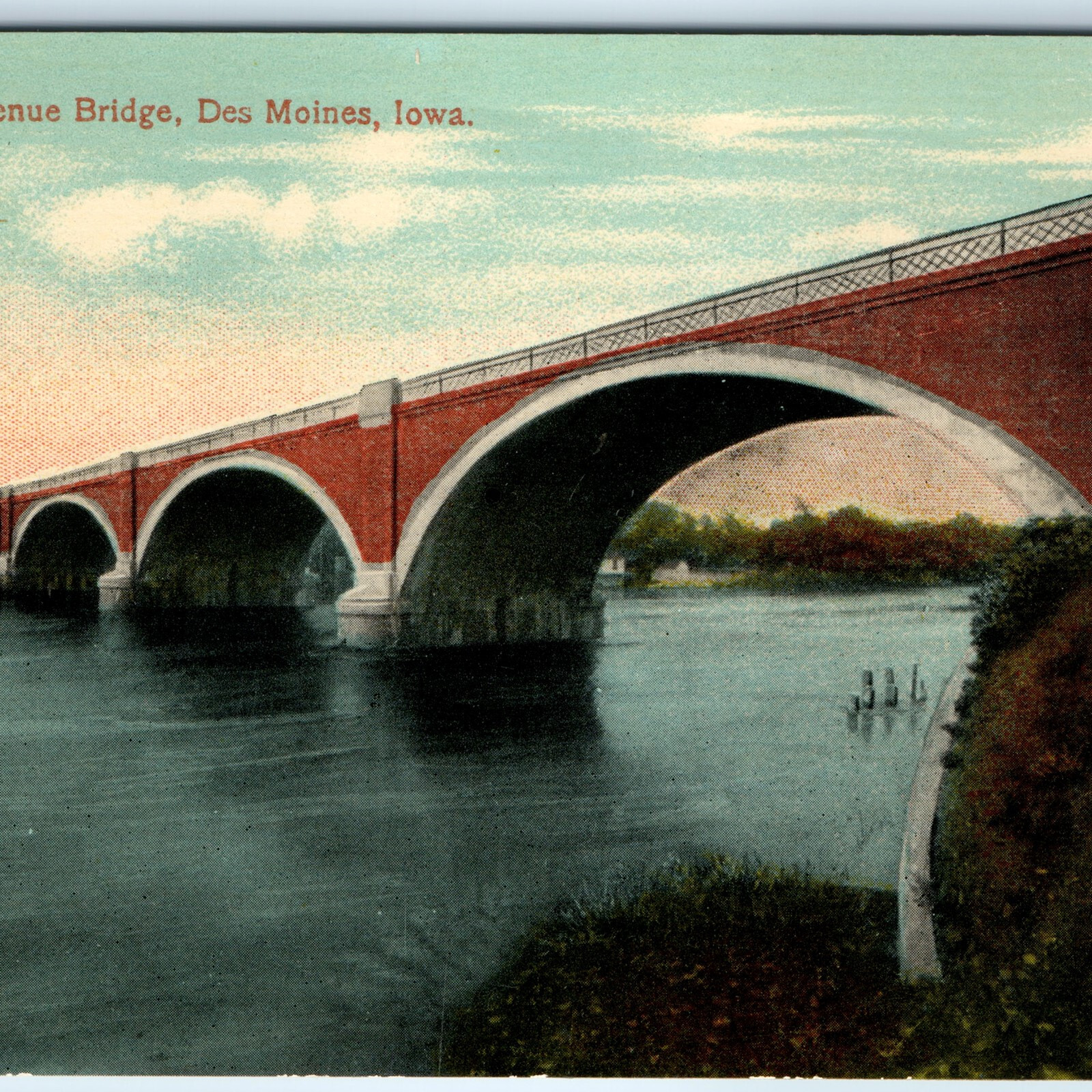 c1910s Des Moines, IA Sixth Avenue Bridge PC Built 1907 by Edwin ...