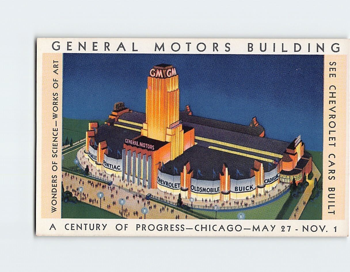 Postcard General Motors Building, A Century Of Progress, Chicago ...