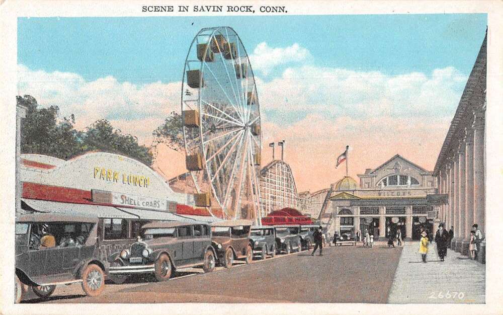 Savin Rock Connecticut Amusement Park Ferris Wheel Roller Coaster PC ...