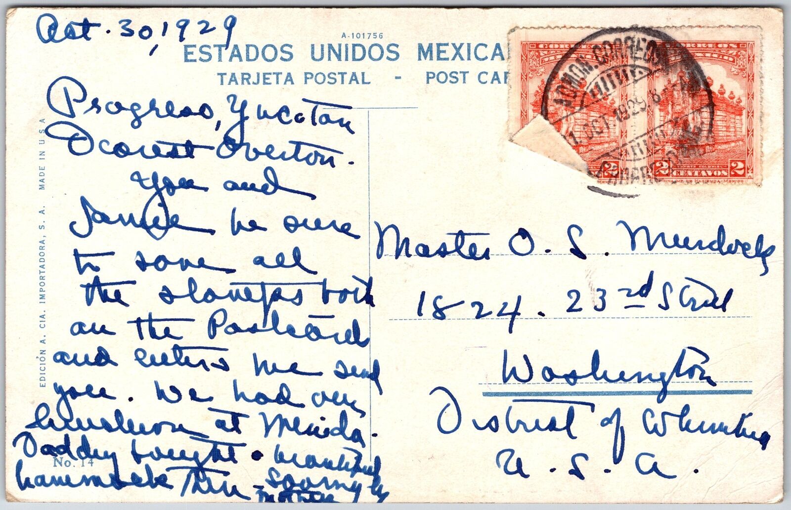 1920 Iglesia De San Cristobal St. Christopher Church Merida Yuc Mexico ...