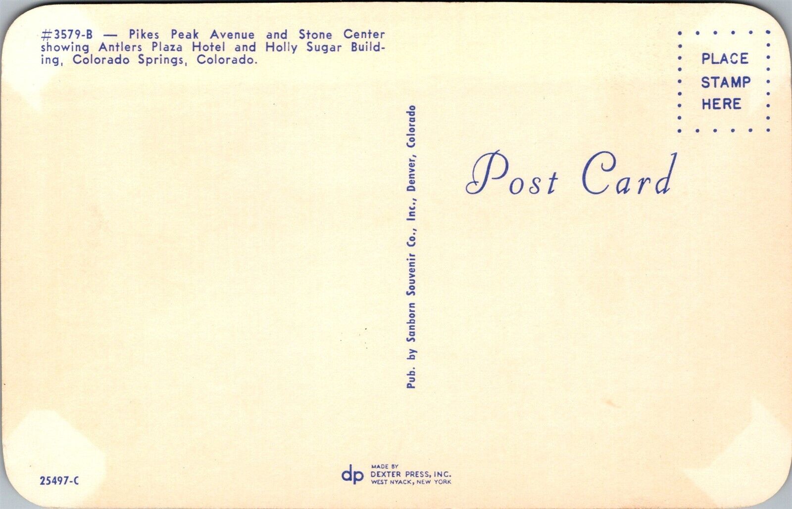 Vtg Colorado Springs CO Pikes Peak Avenue Stone Center Street View ...