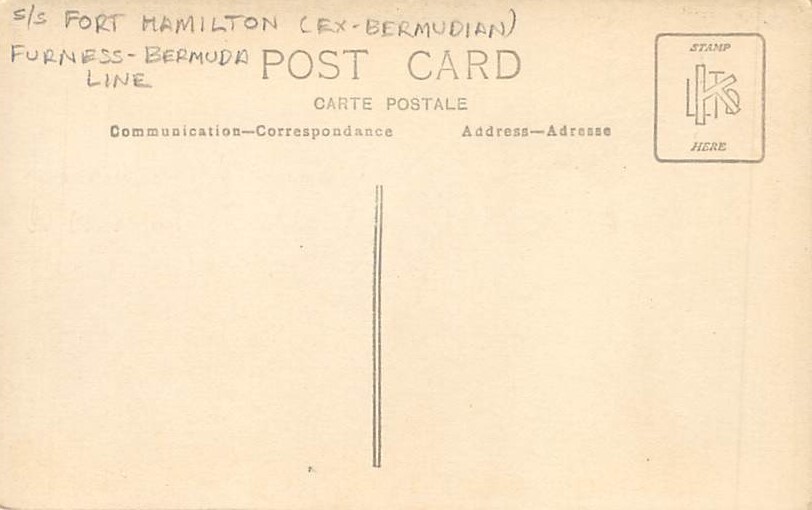 SS Fort Hamilton Furness Line Ship Unused | Topics - Other, Postcard ...