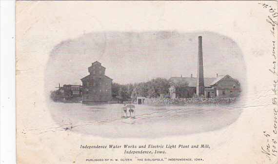 Iowa Independence Water Works Electric Light Plant and Mill 1905 ...