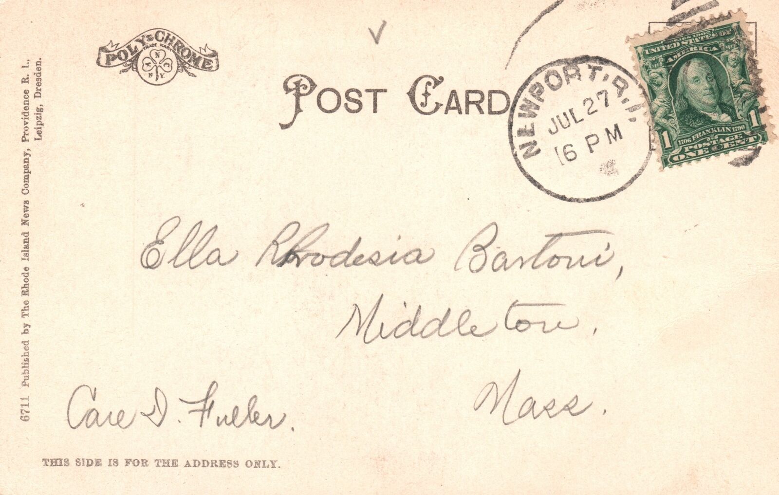 Vintage Postcard 1900s Forty Steps Historical Tourist Newport Rhode ...