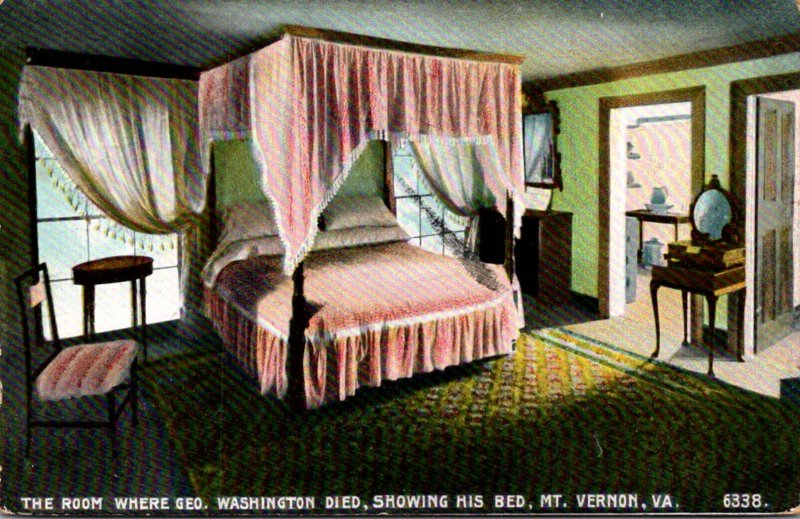 Virginia Mount Vernon The Room Where George Washington Died Showing His ...