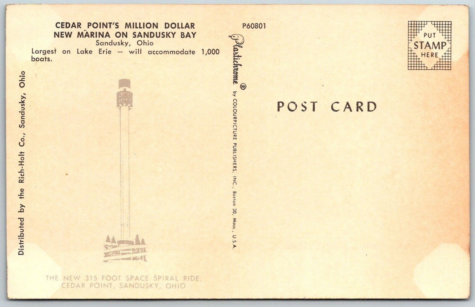 Cedar Point Sandusky Ohio 1960s Postcard New Marina Sandusky Bay Roller ...