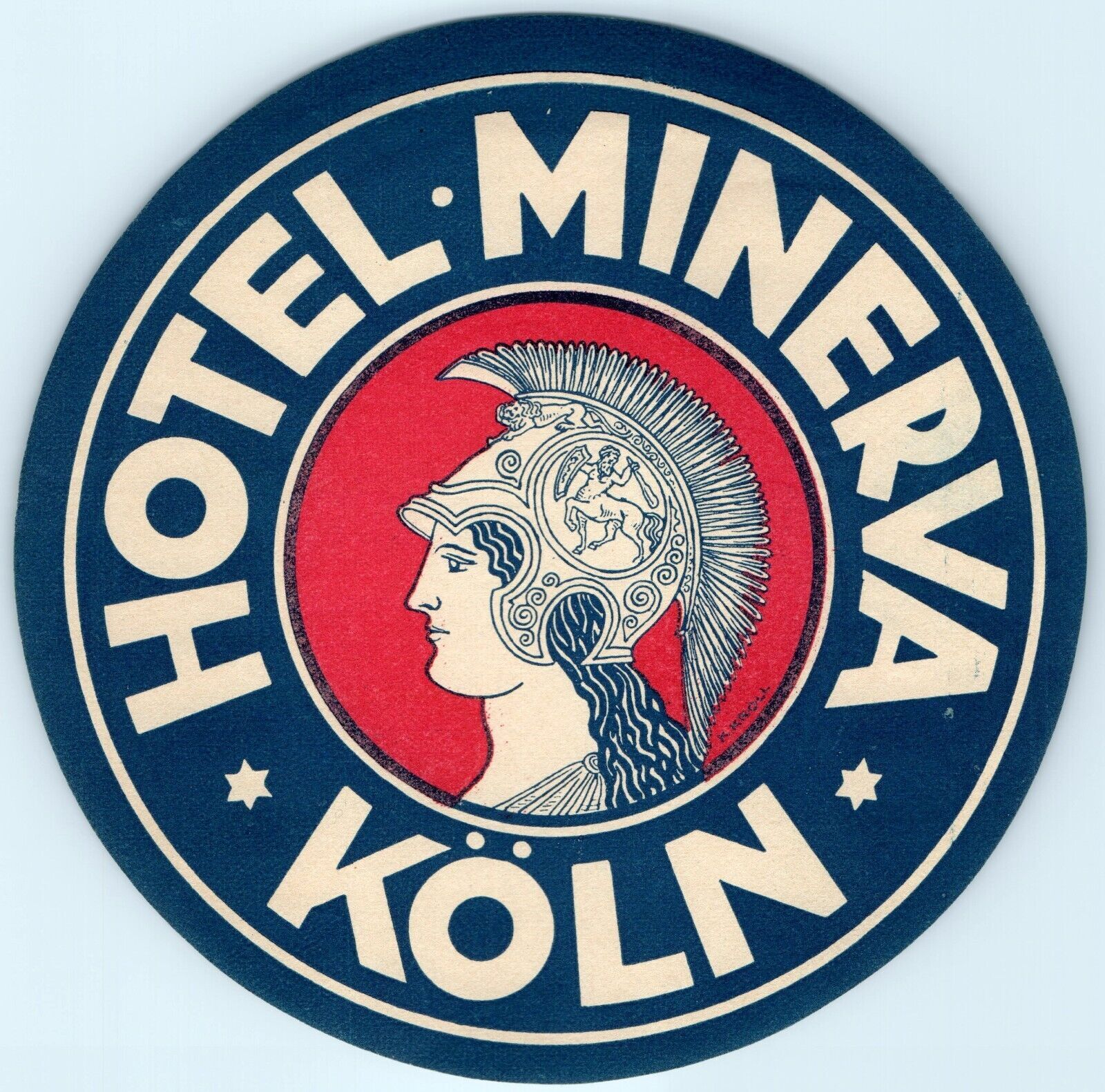 c1930s Cologne, Italy Luggage Label Hotel Minerva Koln Decal Kroll ...