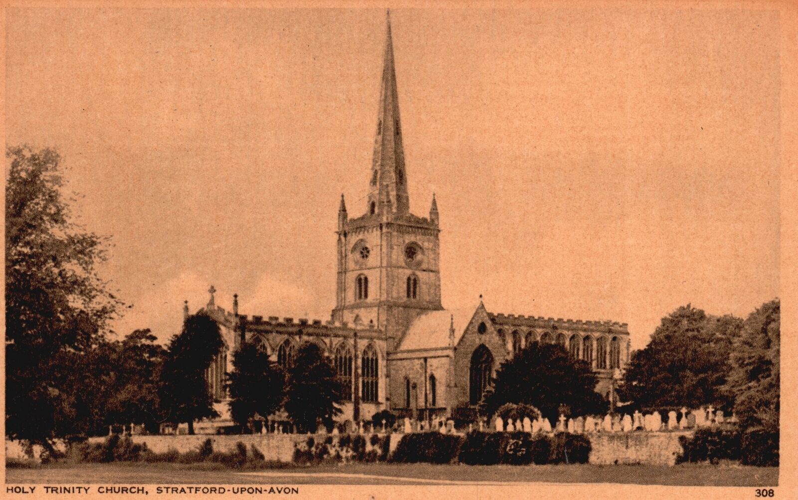 Vintage Postcard Holy Trinity Parish Church Stratford-Upon-Avon England ...
