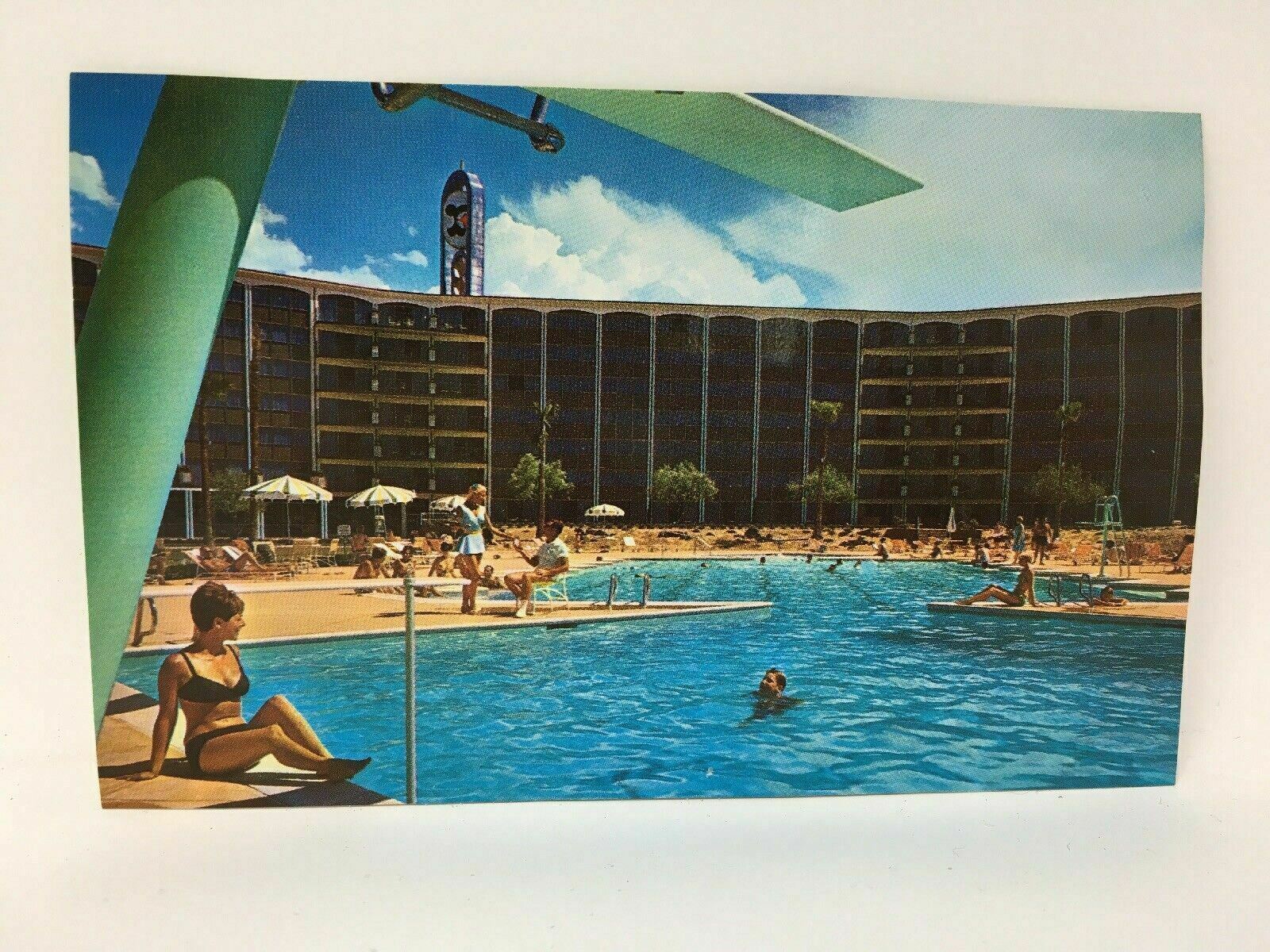 1967 The Frontier Las Vegas Postcard Pool Sun Bathers Bikini Nevada ...