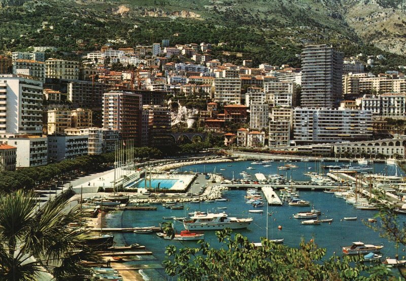 Postcard Le Port Et La Piscine Olympique Principaute De Monaco | Europe ...