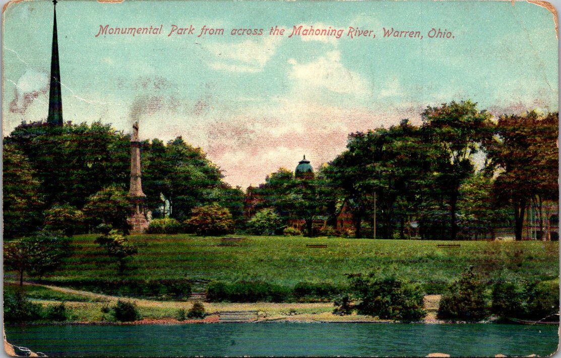 Ohio Mahoning Monumental Park From Across Mahoning River 1910 | United ...