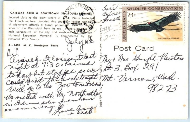 Postcard - Gateway Arch & Downtown St. Louis Skyline - St. Louis ...