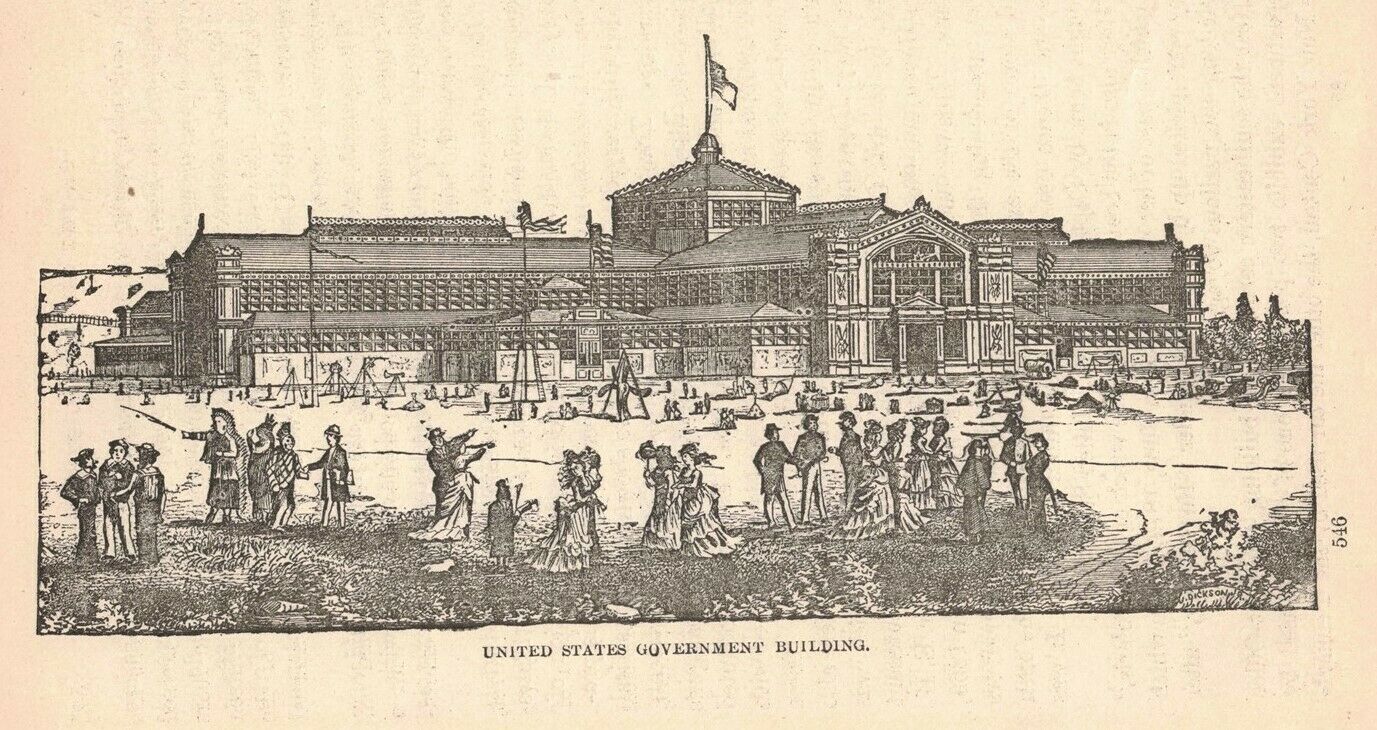 1876 U.S. Government Building Engraving Victorian Original Print 2V1-41 ...
