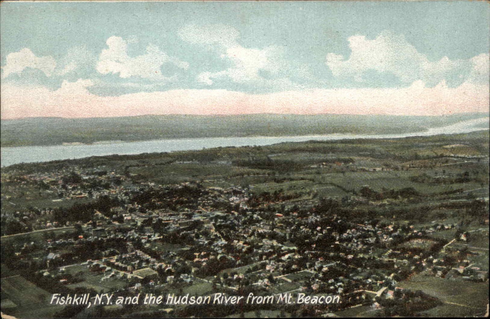 Fishkill New York NY Bird's Eye View c1900s-20s Vintage Postcard ...