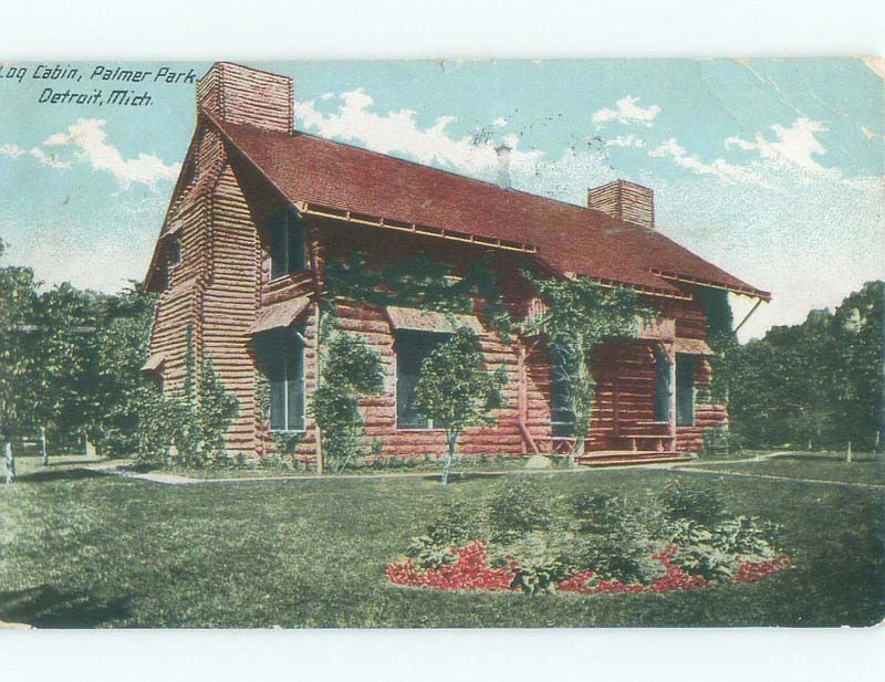Bent Corner Divided-Back LOG CABIN AT PALMER PARK Detroit Michigan MI ...